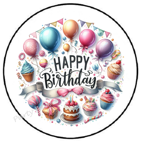 HAPPY BIRTHDAY ENVELOPE SEALS LABELS STICKERS PARTY FAVORS | eBay
