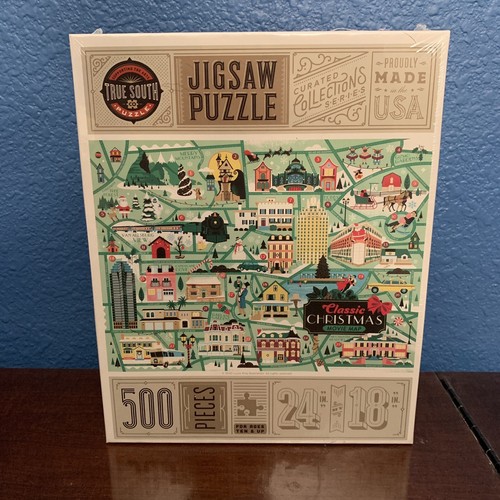 Classic Christmas Movie Map 500 Piece Jigsaw Puzzle by True South ...