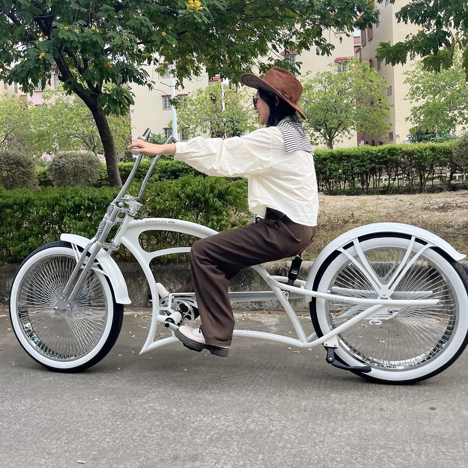 26" Stretch Chopper Cruiser Steel Dual Spring Classical Fork Chrome ...