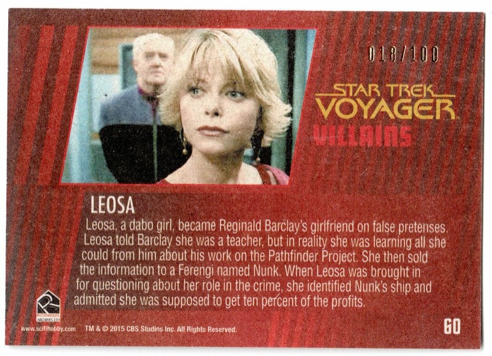 STAR TREK VOYAGER HEROES & VILLAINS BASE PARALLEL 60 LEOSA 018/100 | eBay