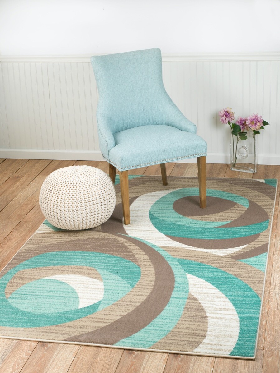 Turquoise And Gray Rug