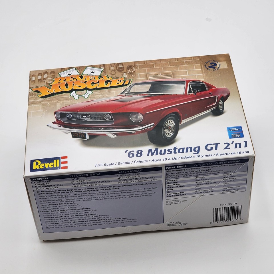 Revell 1/25 68 Mustang GT 85-4215 Parts Kit Bash Chrome Exhaust Tips ...