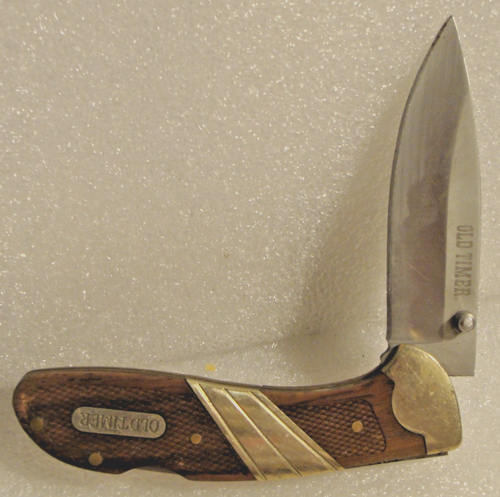 NICE SCHRADE OLD TIMER 310T w WOOD INLAYED HANDLES & RARE BELT CLIP ...
