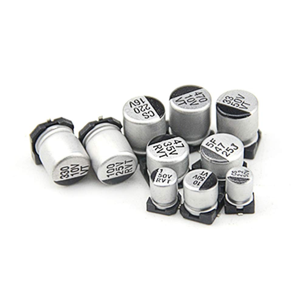 200PCS 10 Value SMD Electrolytic Capacitor Assortment Kit 1UF to 470UF ...