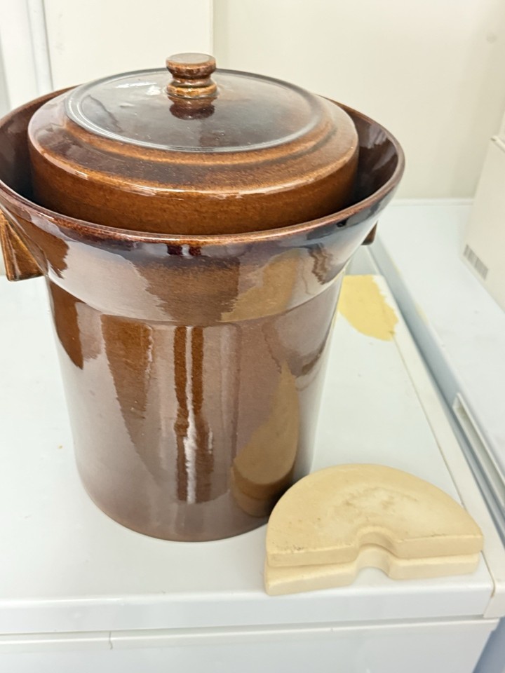 Stoneware 10L – fermenting crock pot with water seal and li | eBay UK