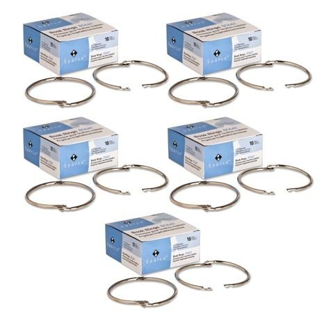 Book Ring - Sparco - 3-Inch Diameter 10 per Box Silver 5 Boxes for sale ...