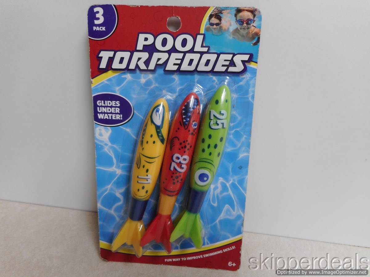 Pool Torpedoes 3 Pack Glides Under Water - Fun Way to Improve Swimming ...