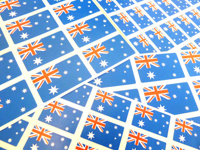 Australia Self-Stick Flag Labels Australian Self-Adhesive Flag Stickers ...