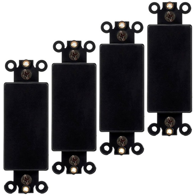 Decorator 4-Gang Wall Plate Cover Ivory Standard Size Decora Lexan ...