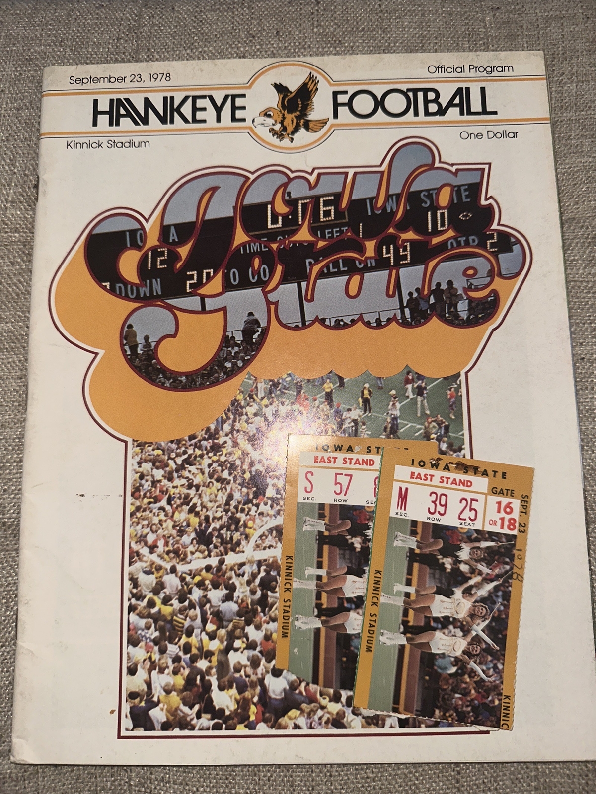 1978 Iowa Hawkeyes vs Iowa State Cyclones Football Program + 2 Ticket ...