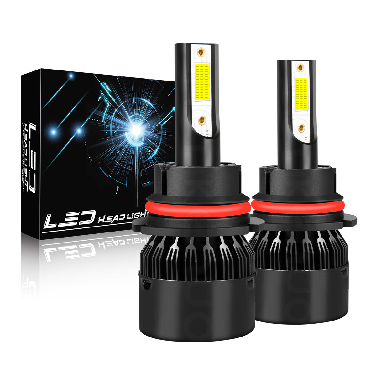 2X SHENKENUO 9007 HB5 LED headlight bulb 28000LM High/low beam 6000K ...
