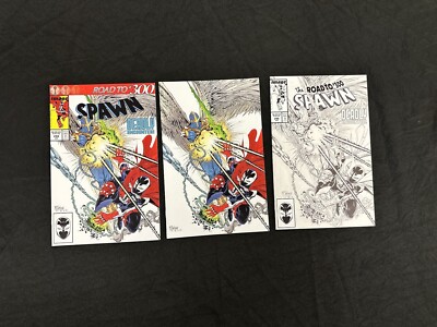 SPAWN #298 TRADE VIRGIN & B&W VARIANT SET TODD MCFARLANE SPIDER-MAN HOMAGE A B C | eBay