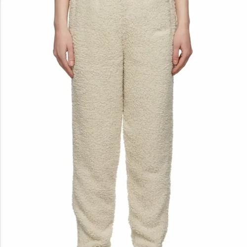 Skims Womens Teddy Fleece XS Bone Pull On Jogger Pants Drawstring Zip ...