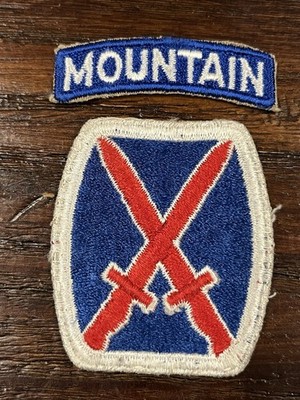 ORIGINAL PERIOD WWII WW2 US ARMY 10TH INFANTRY MOUNTAIN DIVISION PATCH ...