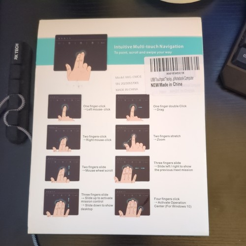 New Wired USB Touchpad High Sensitivity 2 Button Design Black Trackpad ...