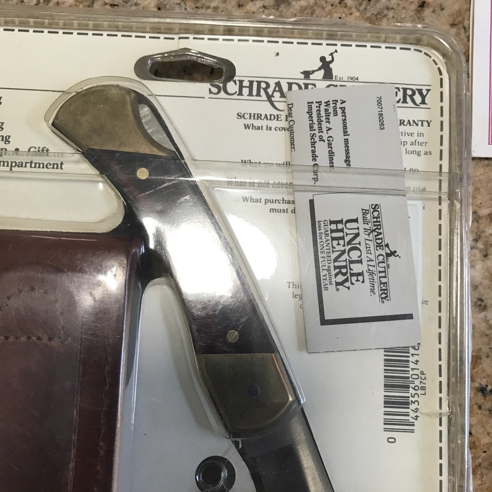 Vintage Uncle Henry Schrade LB7 USA Knife & Sheath In Original ...