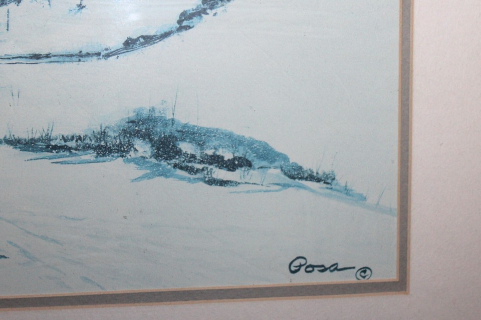 ED POSA VINTAGE TRAILS NATIVE SIGNED FRAMED MATTED REPRODUCTION PRINT ...