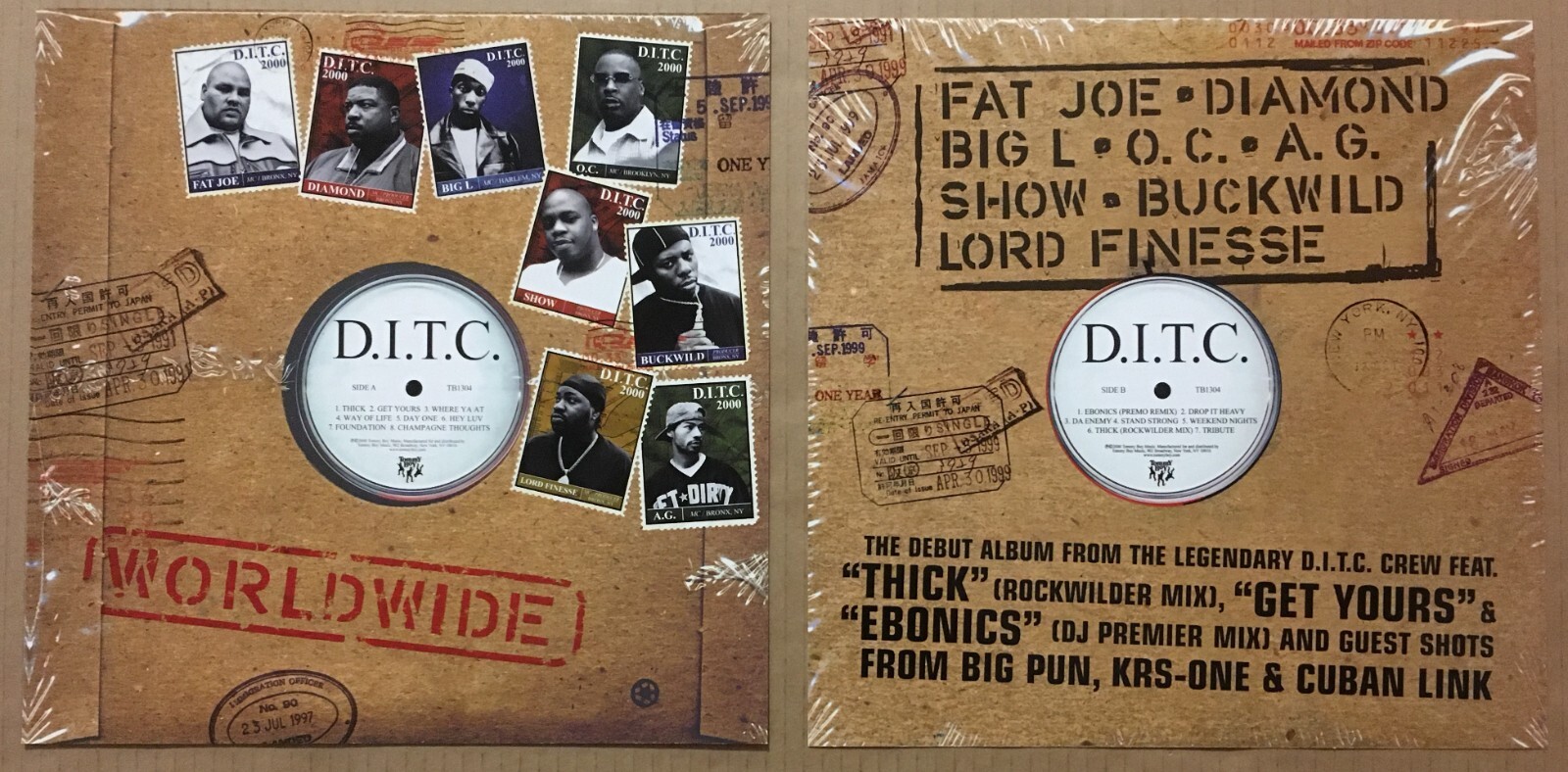 D.I.T.C. Fat Joe BIG L O.C. Rare 2000 DOUBLE SIDED PROMO POSTER FLAT of ...