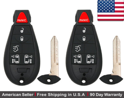 2x New Replacement Keyless Entry Remote Key Fob For Chrysler Dodge ...