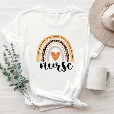 Rainbow Nurse Shirt, Leopard Print Nurse Life,Registered Nurse Shirt ...