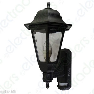 ASD CL/BK100P LED Coach Lantern with PIR Sensor (Black) Polycarbonate ...