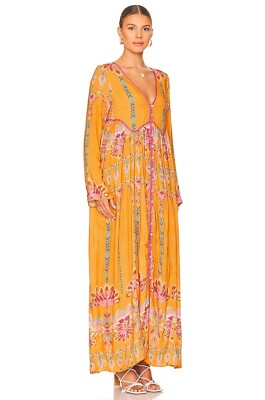 Free People Sz S Foley Maxi Dress In Daylight Combo ~ Button-Down ...