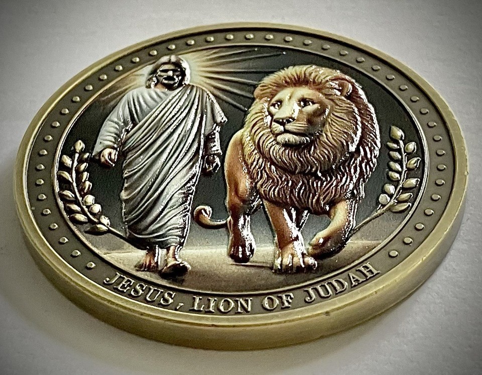Tribe Of Judah-Jesus-Lion-Challenge Coin- Bronze Colored-Quality ...