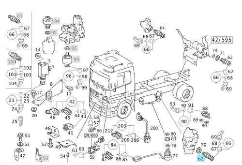 Genuine Mercedes-Benz Actros Atego Pressure Switch Brake Circuits ...
