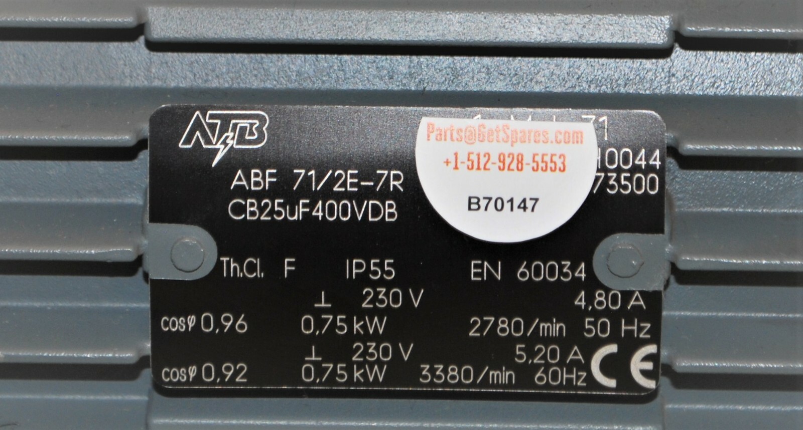 ABF 71 2E-7R/CENTRIFUGAL PUMP-ATB 0.75KW-35 LPM-TEMOTEK CHILLER 007-22 ...