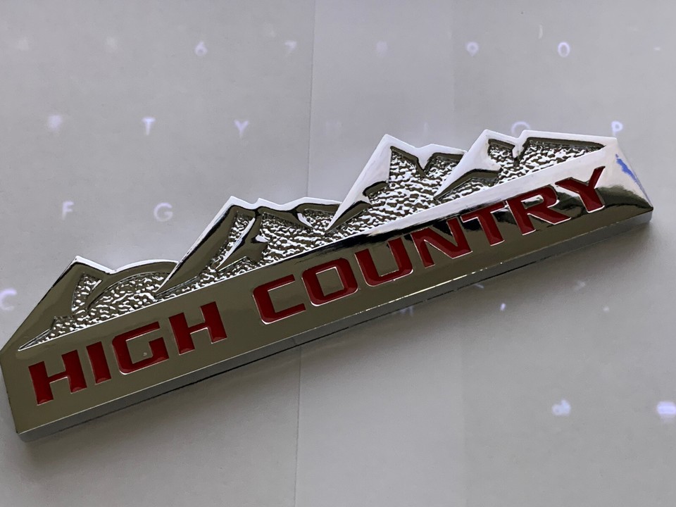 High Country Emblem Sticker - Silver+Red For Silverado | eBay