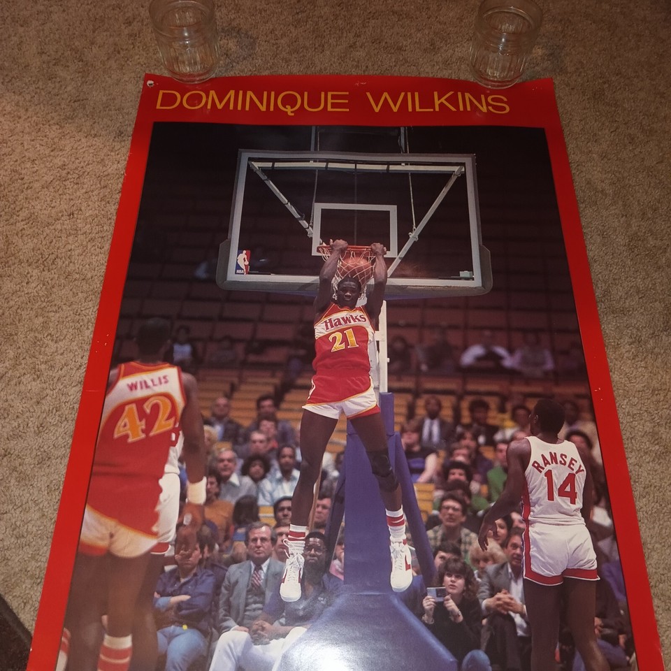 Vintage 80’s Dominique Wilkins Dunk Atlanta Hawks Starline Poster 34 X ...