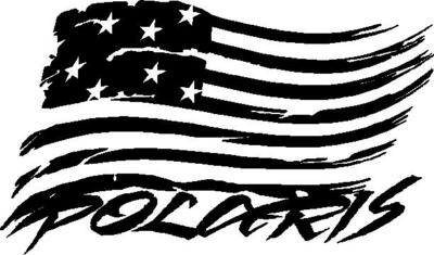 Polaris Torn Flag Patriotic Distressed Snowmobile Decal Vinyl Window ...