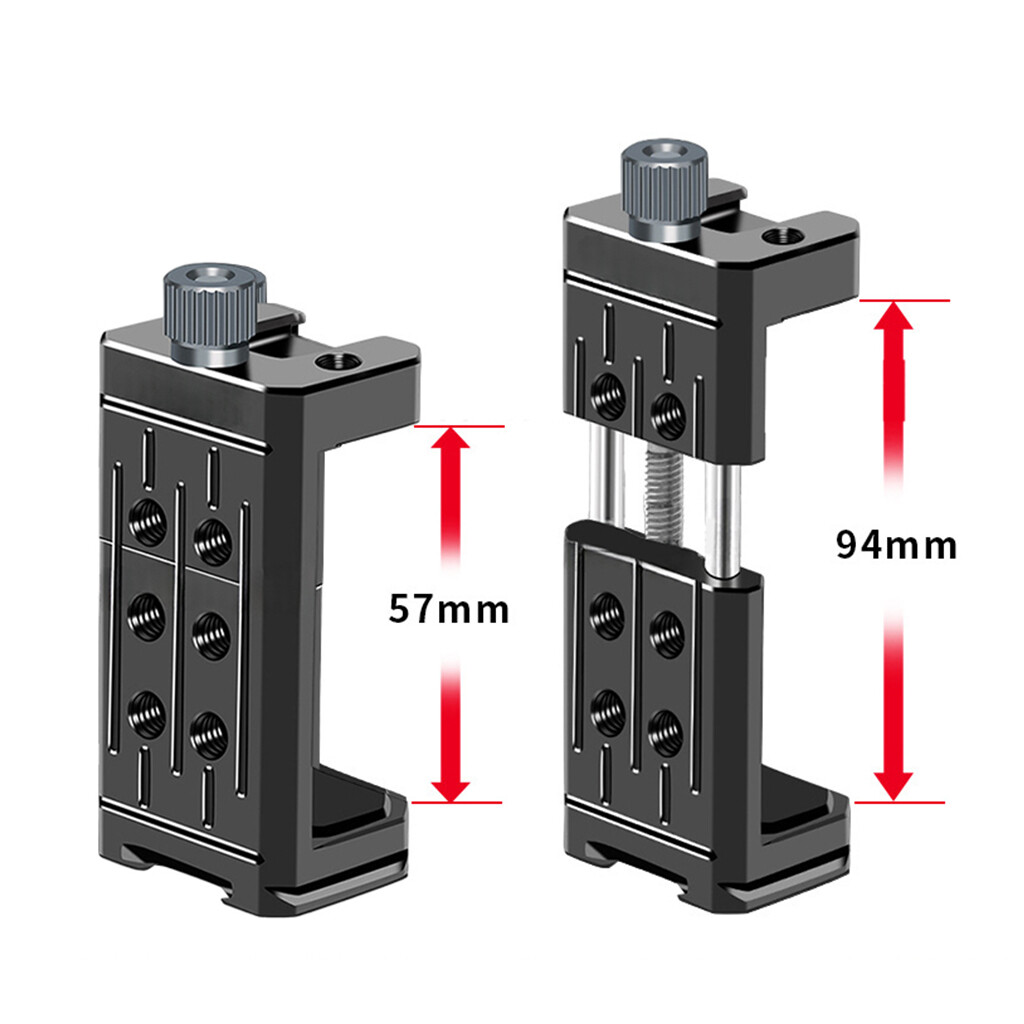 Metal Phone Holder with Cold Shoe Mount 1/4 Screw Holes Phone Mount ...