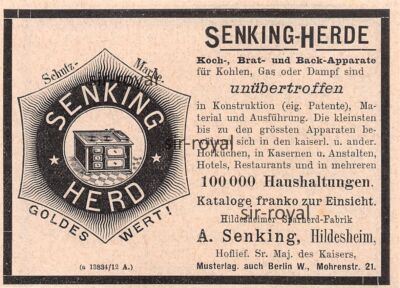Senking Herd Reklame - Hildesheim - 1897 - Historische Werbung ~10x7cm ...