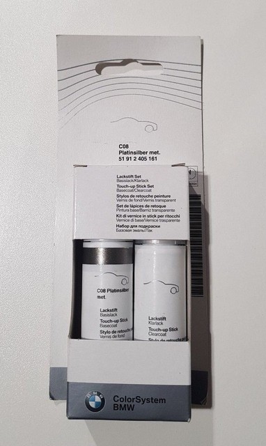 Genuine BMW Color System Touch Up Paint Stick + Clear Coat Platinum ...