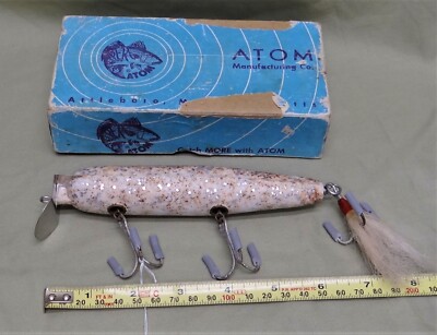 Atom Mfg. Co., "Striper Atom, Jr.", 6 1/2", Blue/Silver Flake in ...