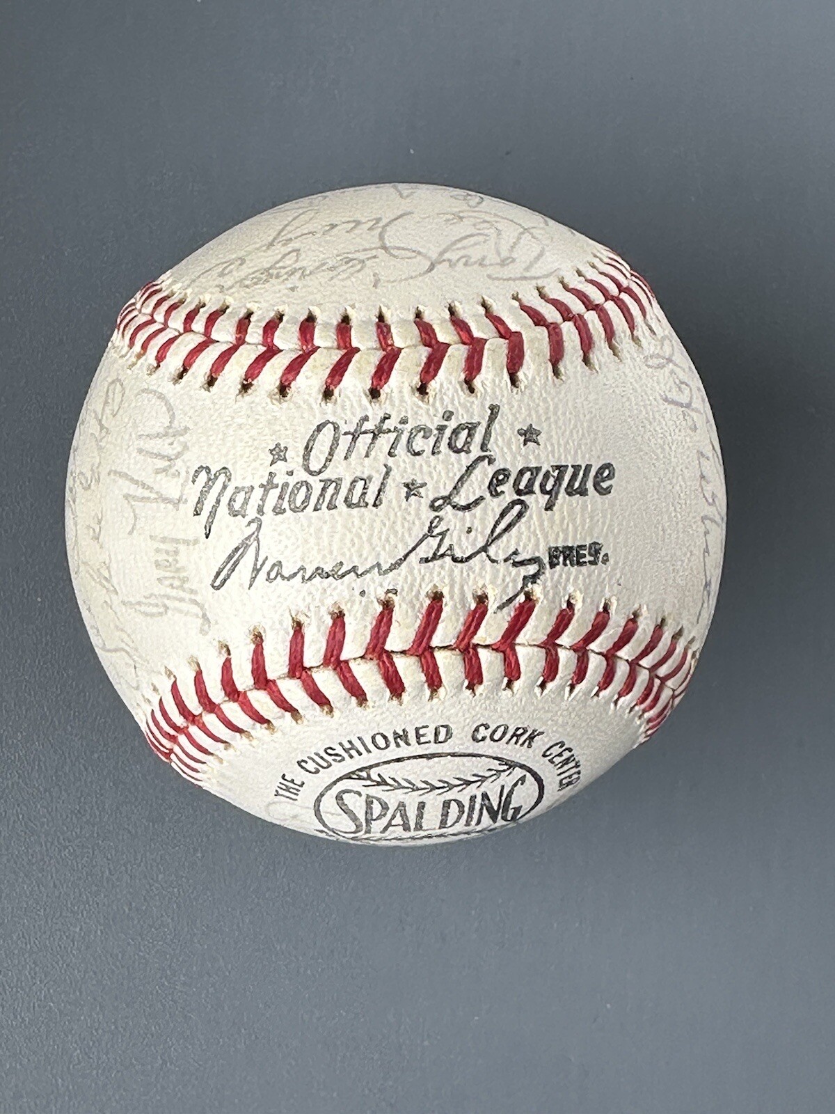 1965 Milwaukee Braves TEAM SIGNED Official NL Baseball 28 sigs w/ Hank ...