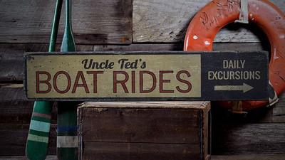 Boat Rides Sign, Boating Gift -Distressed Wooden Sign | eBay
