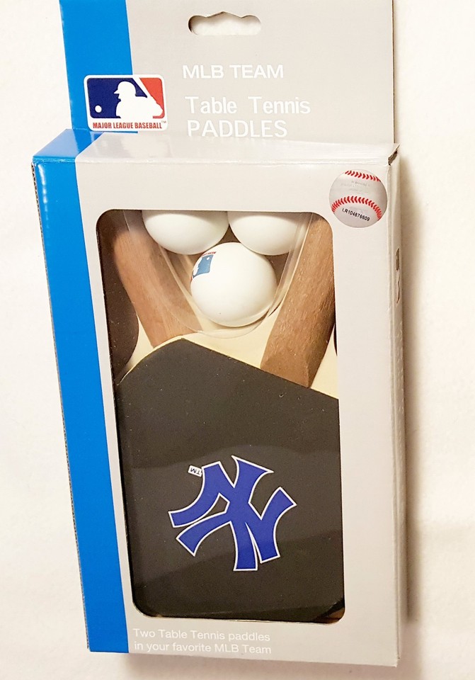 New York Yankees Ping Pong Set W/2 Paddles & 3 Ping Pong Balls Table ...