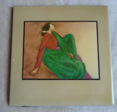R C Gorman Wall Art Ceramic Tile Navajo Sitting Woman Edna Made in ...