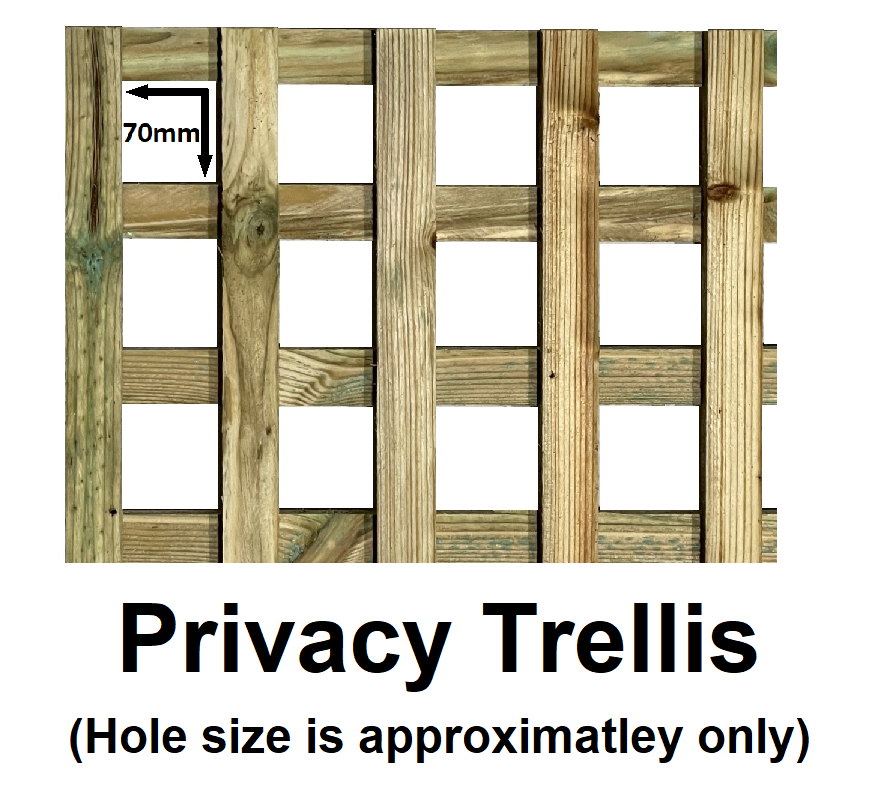 6x4 Heavy Duty Privacy Squared Trellis Fence Topper Lattice TREATED ...