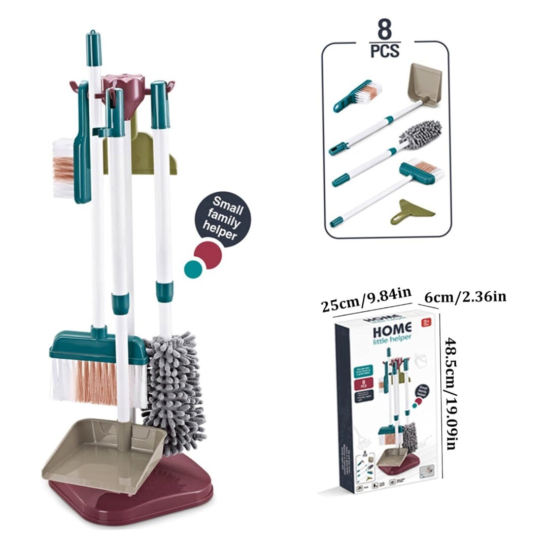 Kids 8 Pcs Realistic Cleaning Tools Set Toy Pretend Play Home Cleaning ...