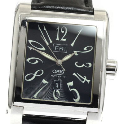 ORIS Miles Rectangular 7538 Day date black Dial Automatic Men's Watch ...