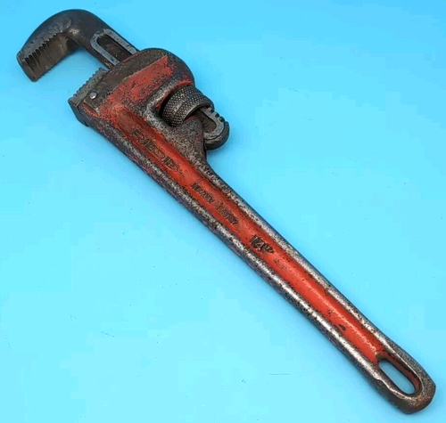 Vintage RIDGID 14” Pipe Wrench Heavy Duty Rigid Ridge Tool Co. USA MADE ...