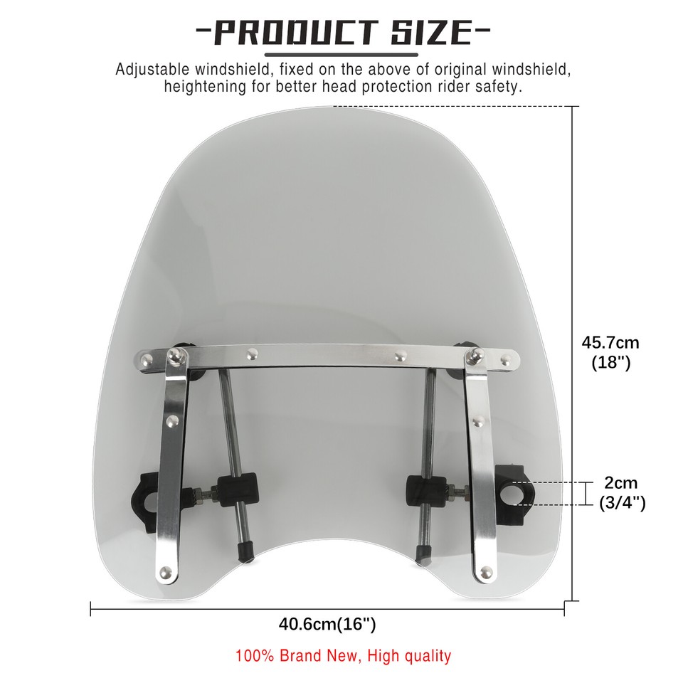 7/8'' 1" Handlebar Windshield Screen For Harley Heritage Softail ...