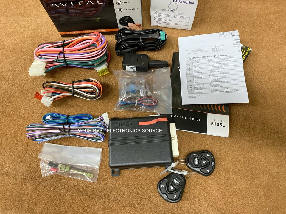 NEW Avital 5105L 1-Way Car Security and Remote Start System 93207100178| eBay