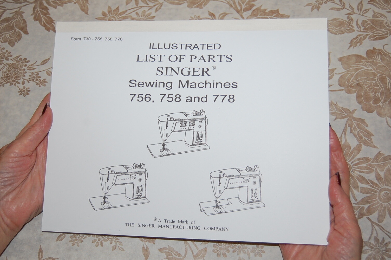 Illustrated Parts Manual to Service Singer Class 750 756 758 778 Sewing ...