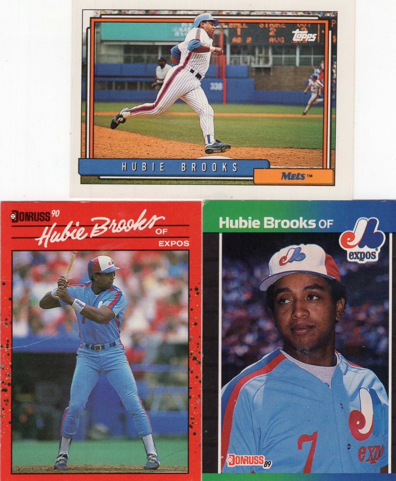 HUBIE BROOKS Lot of 25+ Different Baseball Cards Mets Expos Royals ...