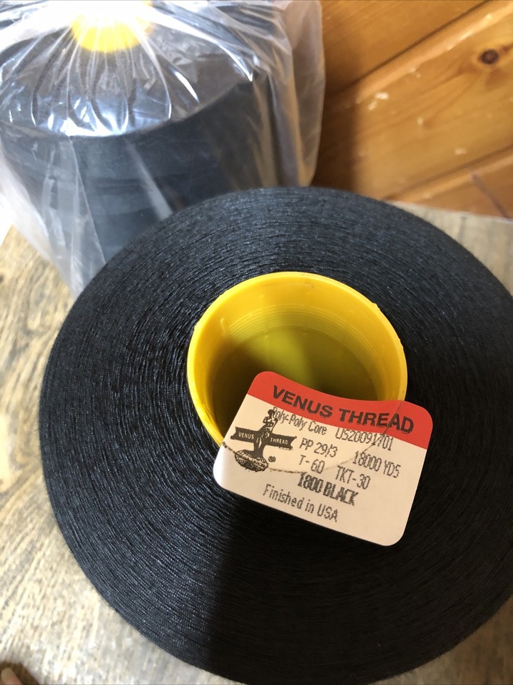 Lot Of 2 Venus Thread 18000yds Each Black T-60 TKT-30 Thread Brand New ...