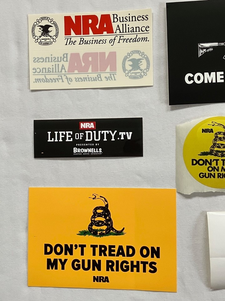 9 GUN SHOW STICKERS DECALS LOT BUMPER WINDOW MILITARY HUNT SHOOT RIFLE ...